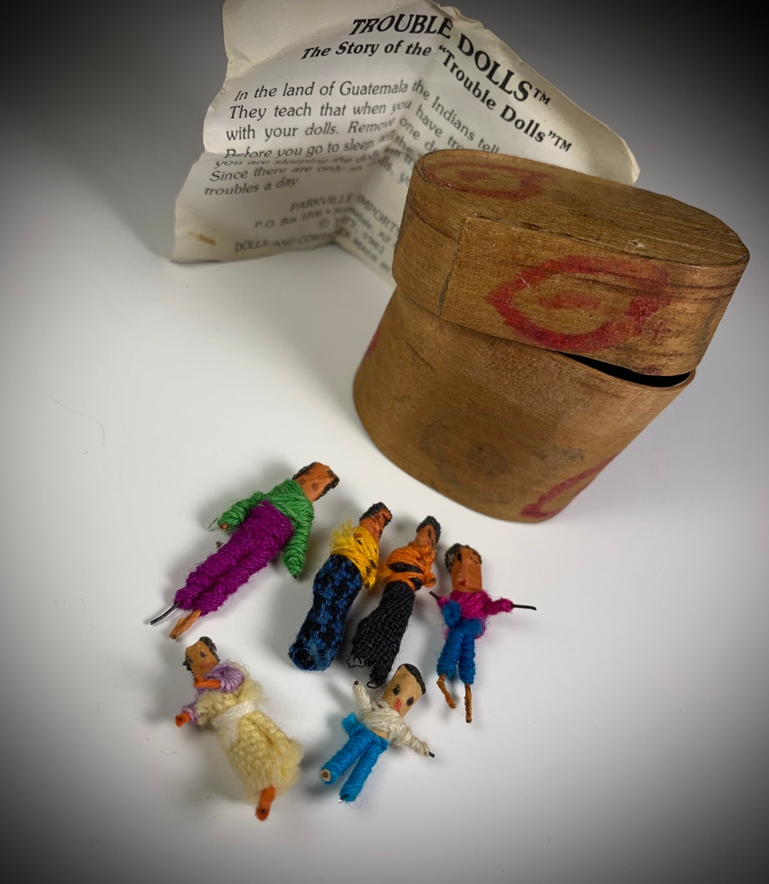 Beautiful Vintage Set of “trouble” or “worry” Dolls From Guatemala ...