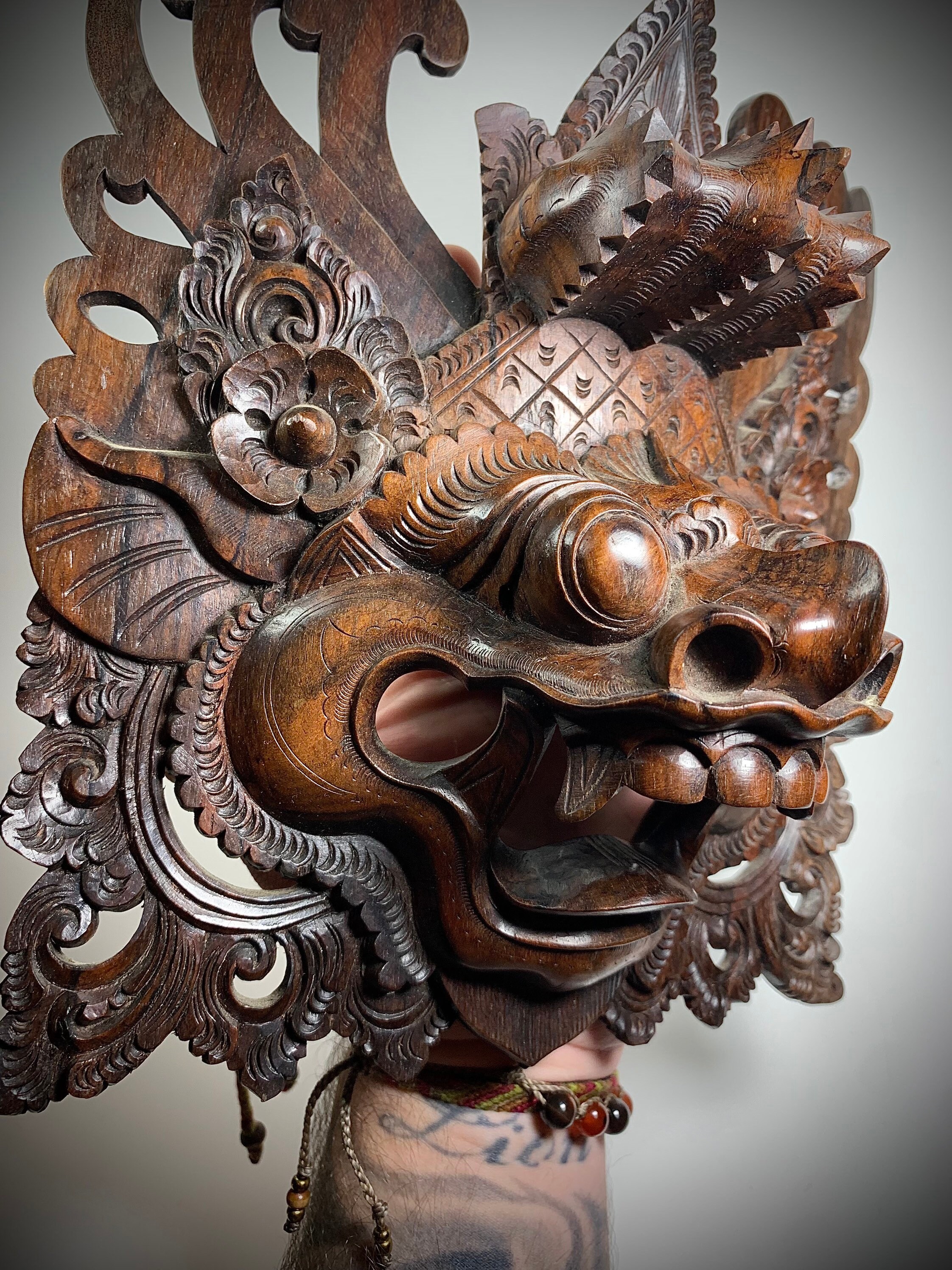 Barong Carving. Mahogany. Handmade Balinese Wall Hanging Mask. - Etsy