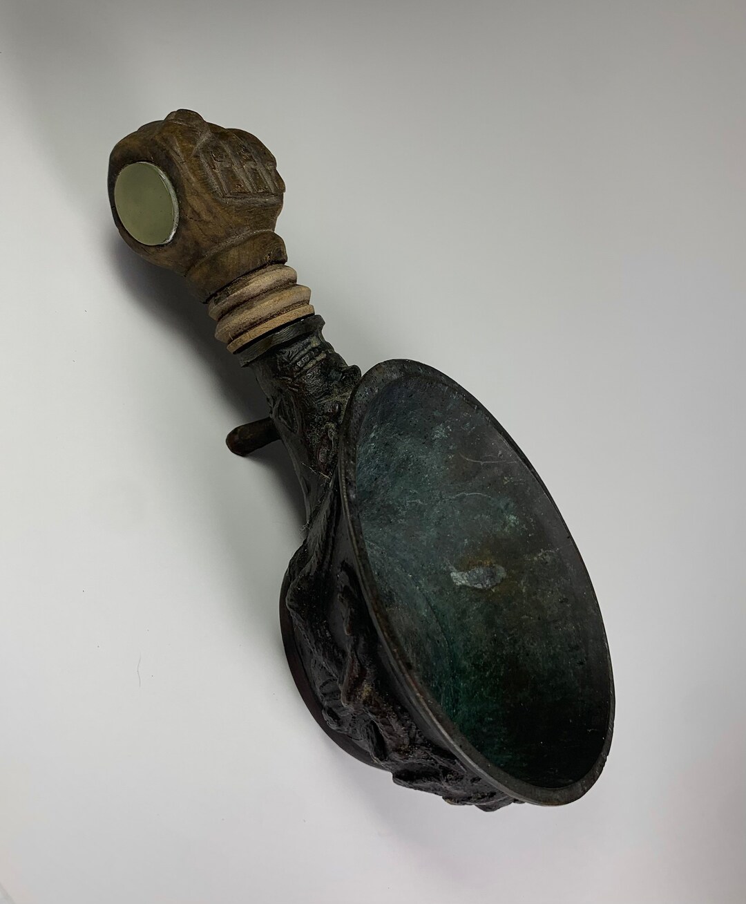 Vintage Chinese Silk Iron With Dragons. Jade Accent! Unique Collectible ...