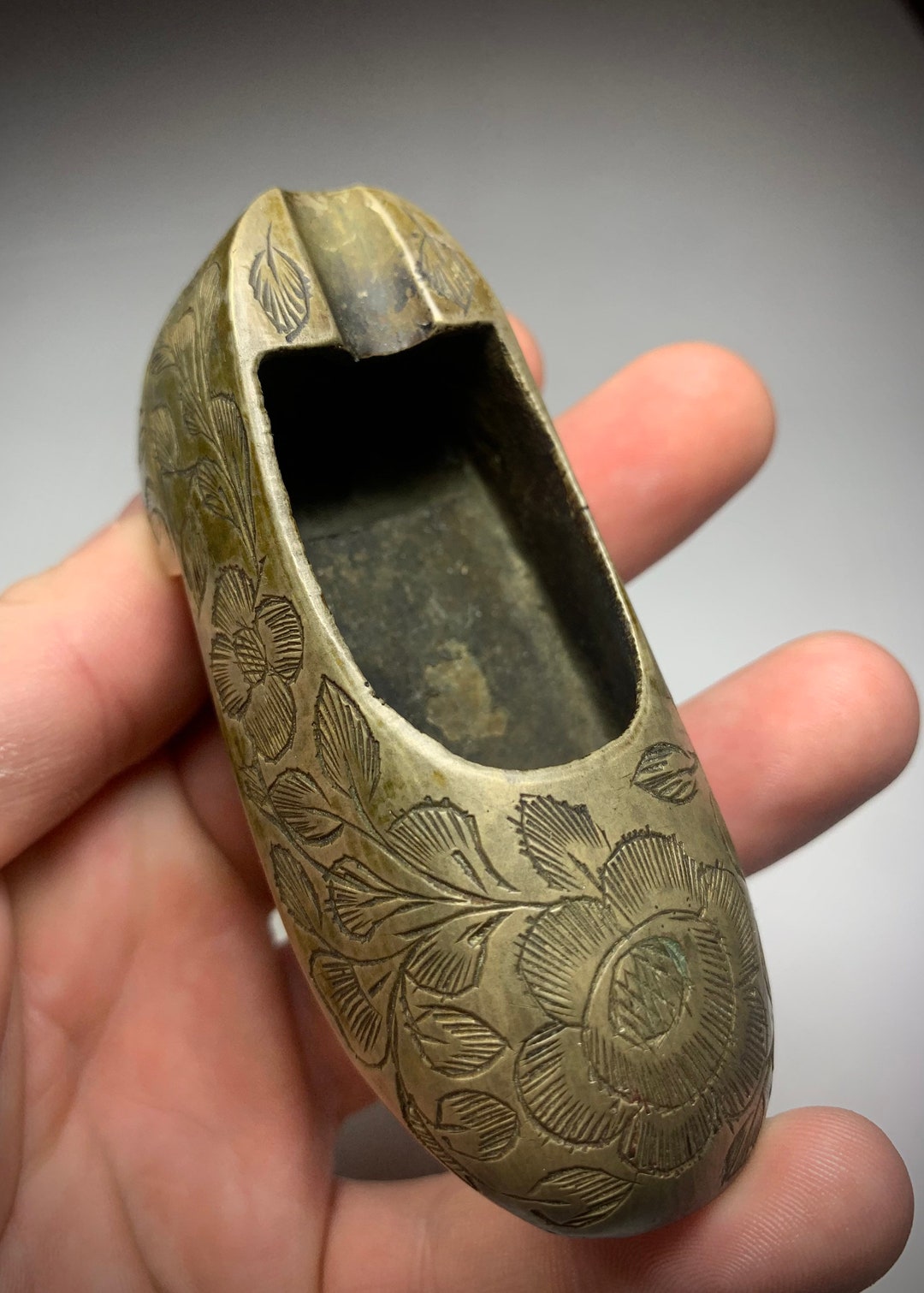 Antique Indian Slipper Ashtray. Brass. Made in India - Etsy
