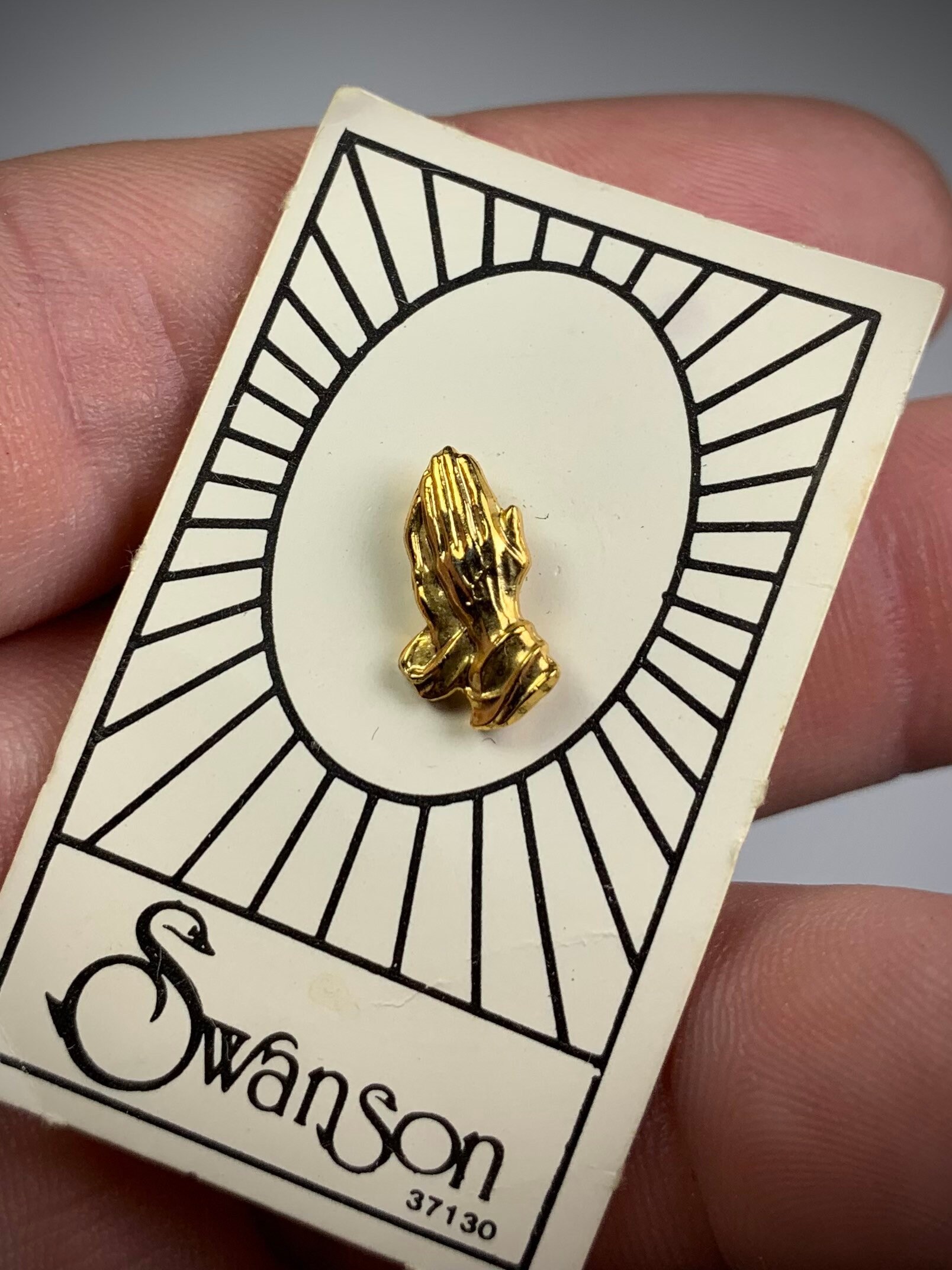 Vintage Praying Hands Pin Lapel / Tie Pin. Gold Tone. Great - Etsy