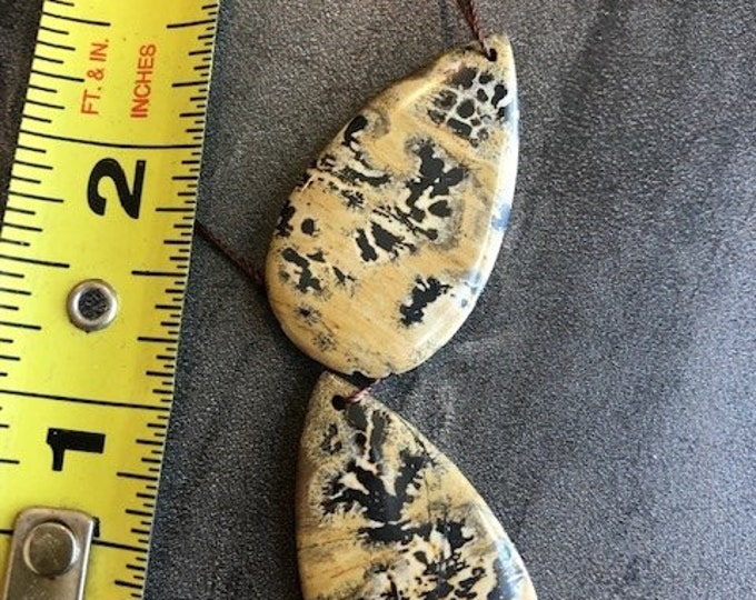 Large Matched Chohua Jasper Chinese Writing Stone Gemstone Pair for ...