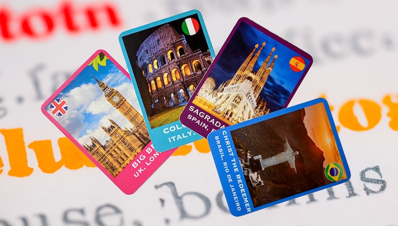 World Landmarks + Flags+ Continents - Etsy