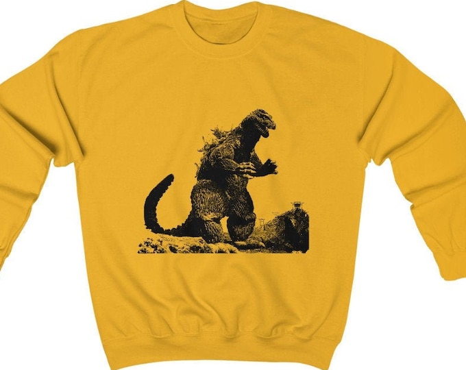 Vintage Godzilla Crew Neck Sweatshirt, Retro Kaiju Japanese Monsters ...