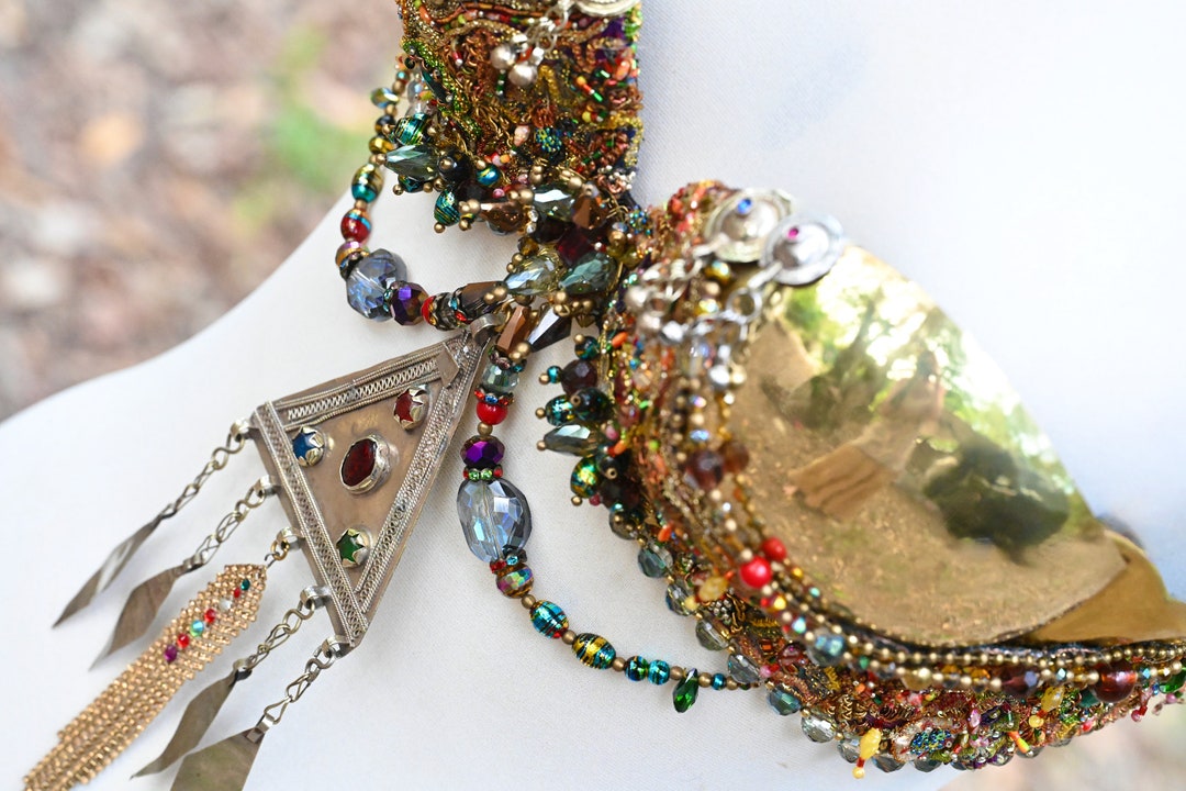 LAST ONE! Made to Size Vibrant Multi-bizarre Colours With Polished Gold ...