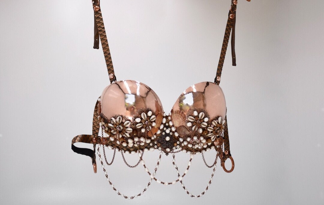 Made to Order. Recycled Copper Beaded Bra - Etsy