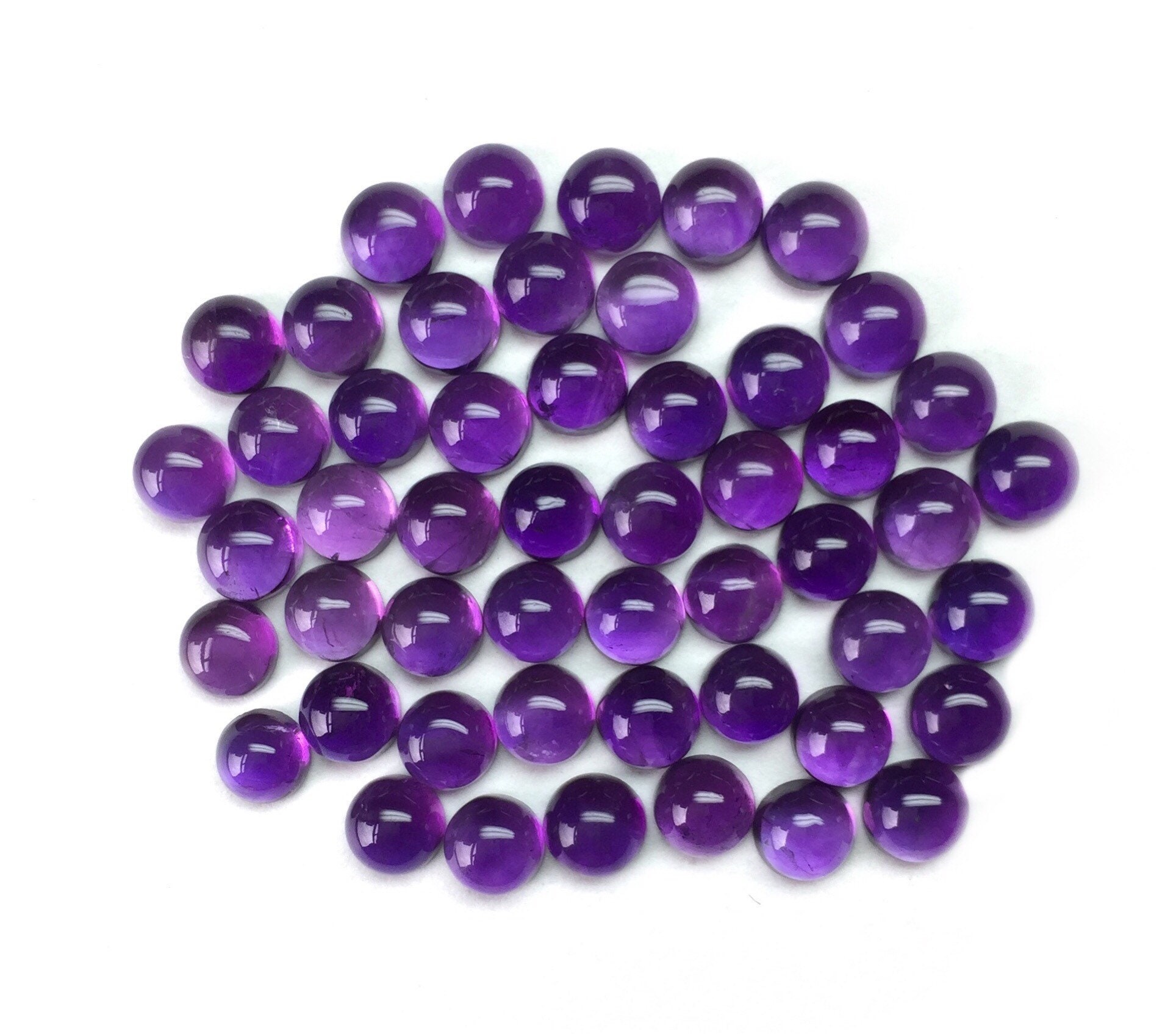 20 pieces 4mm AAA Amethyst Smooth Round Cabochon Cab AAA 4mm | Etsy