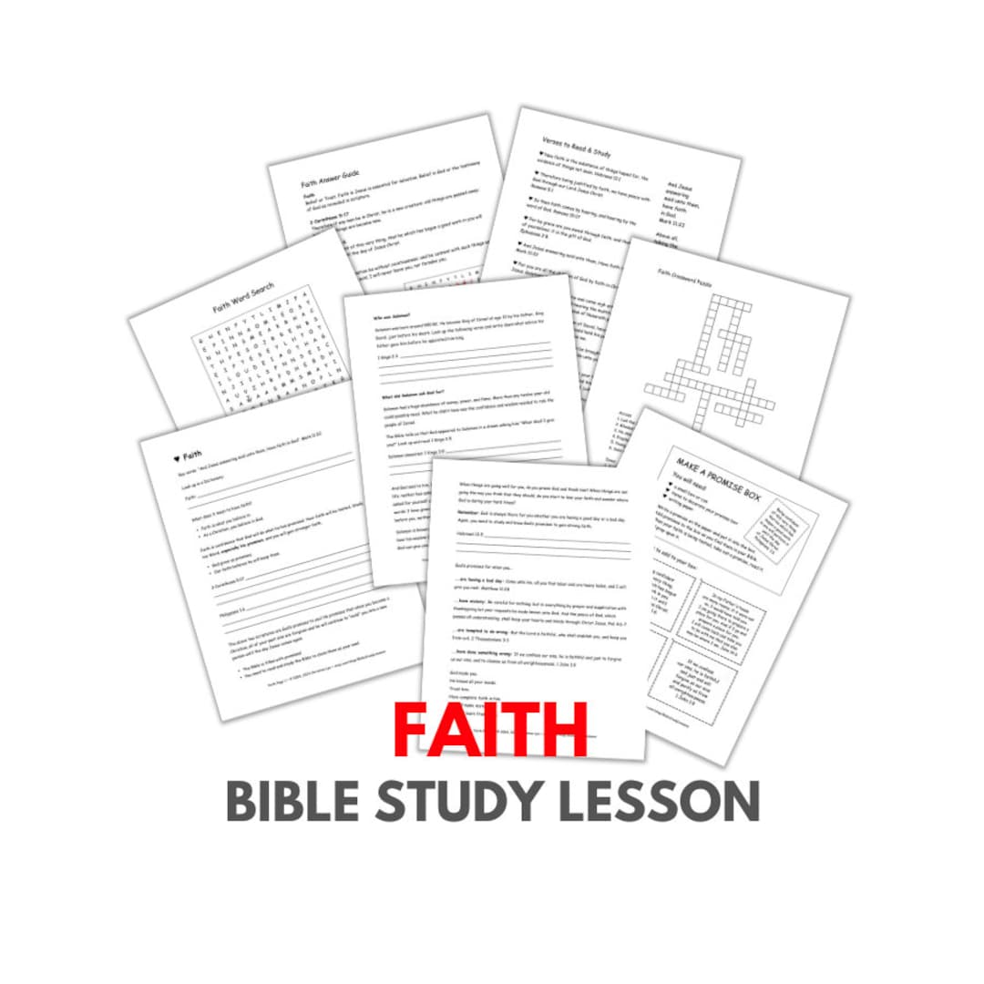 Faith Bible Study Lesson Kids Teens - Etsy