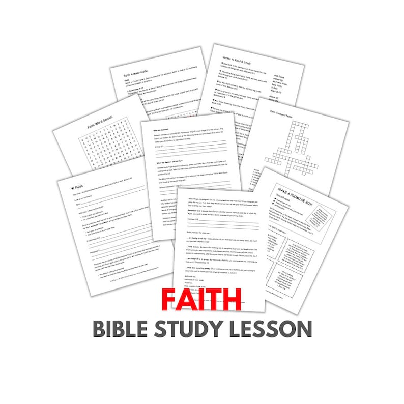 Faith Bible Study Lesson Kids Teens - Etsy
