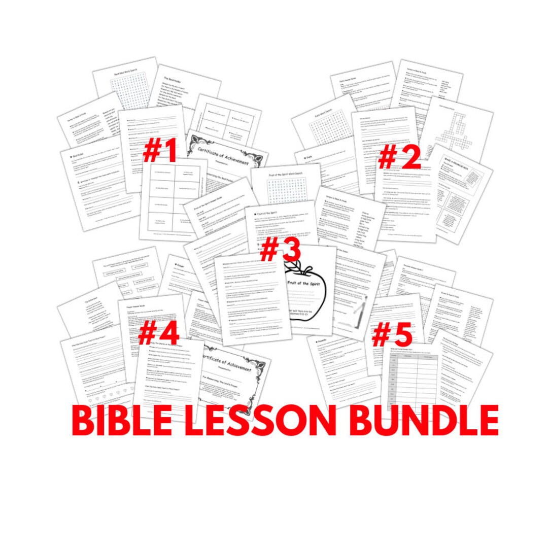 5 Bible Lesson Bundle Beatitudes, Faith, Fruit of the Spirit, Prayer ...