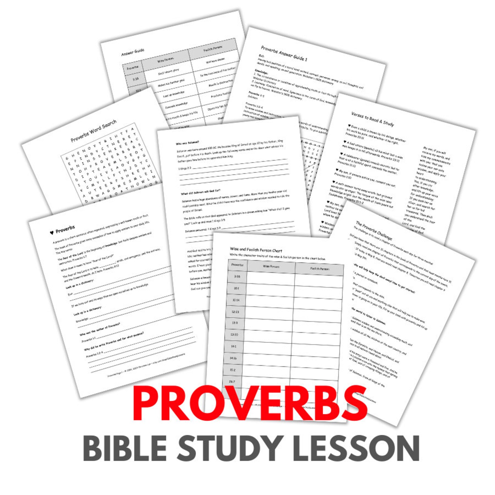 Proverbs Bible Study Lesson PLUS 2 FREE DOWNLOADS - Etsy