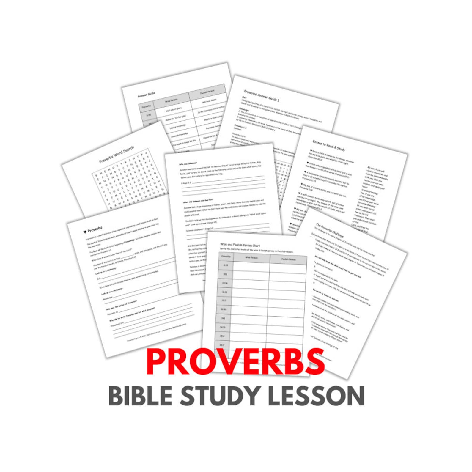 Proverbs Bible Study Lesson Kids Teens - Etsy