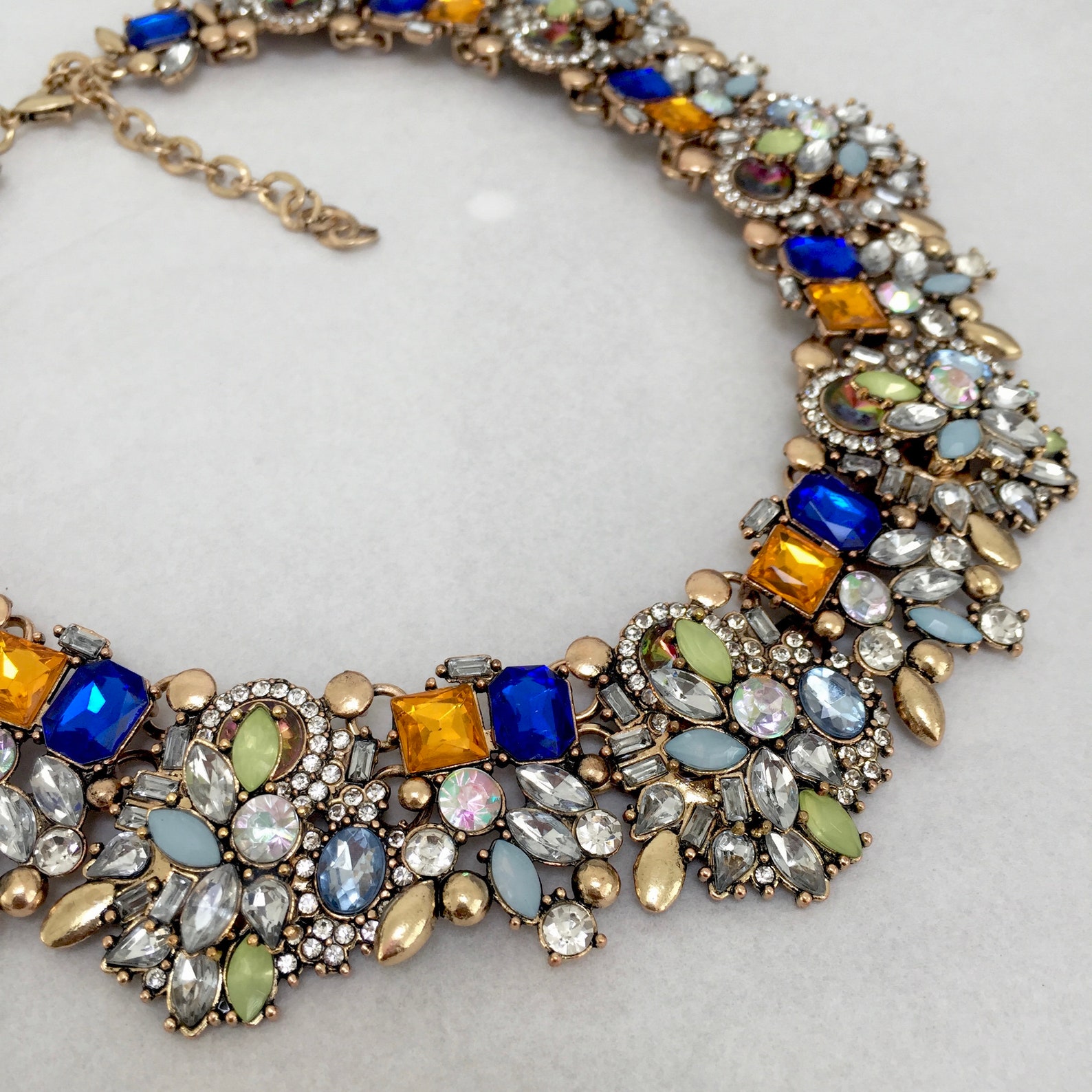 Blue Colourful Statement Necklace | Gifts for Her | Women's Jewellery ...