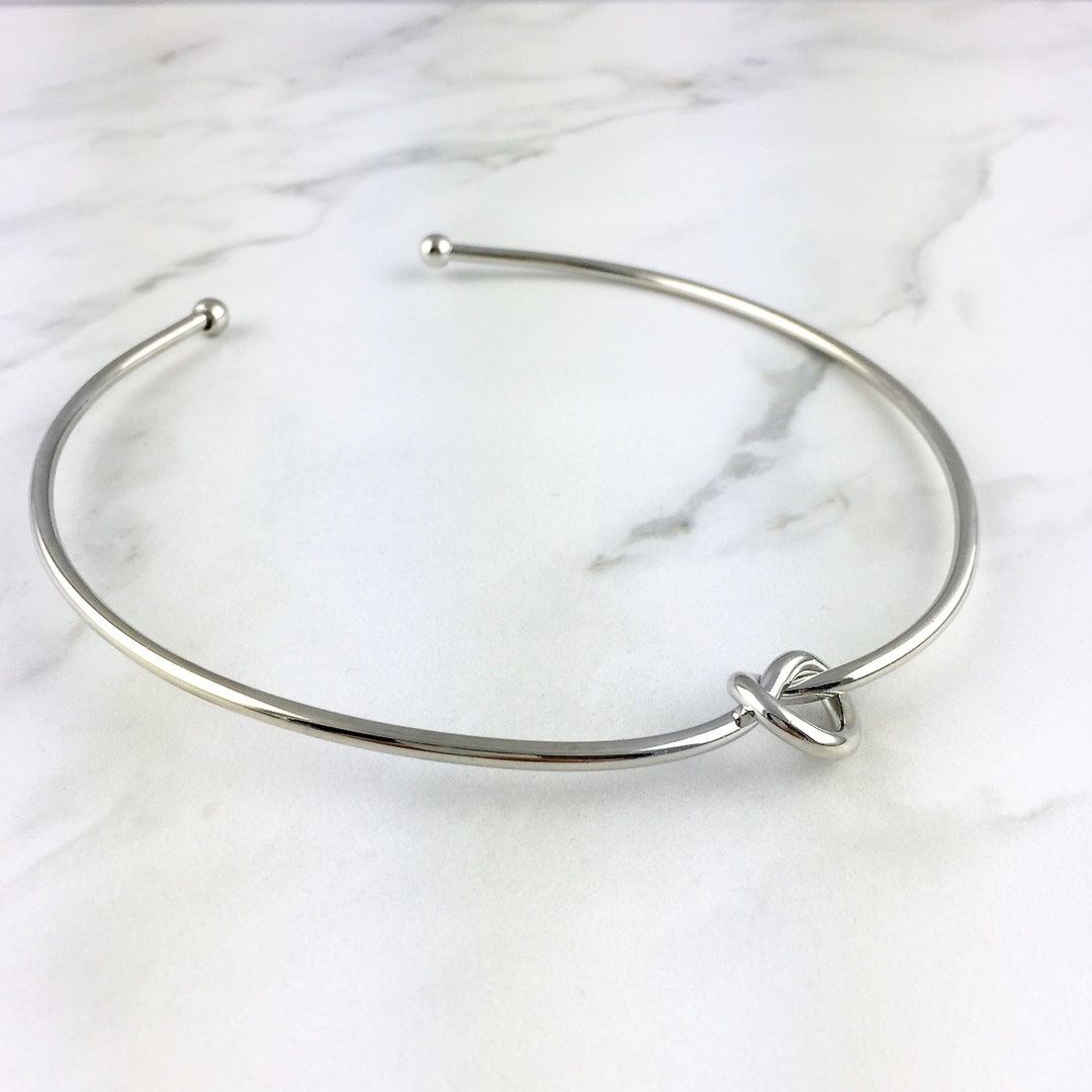 Knot Choker Torque Necklace || Women's 18k Gold Necklace and Silver ...