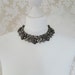 Graphite Grey Necklace & Earring Set || Embellished Statement Necklace ...