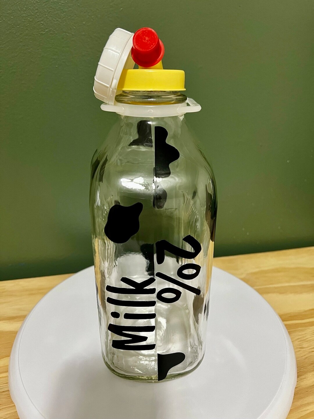 Sustainable Glass Milk Jug 2% - Etsy