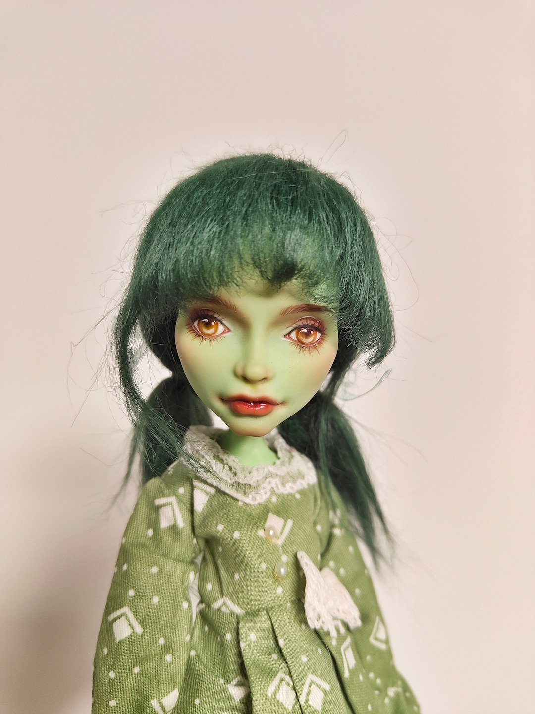OOAK Monster High Doll Repaint Art Custom Doll, Repaint Doll in Green ...