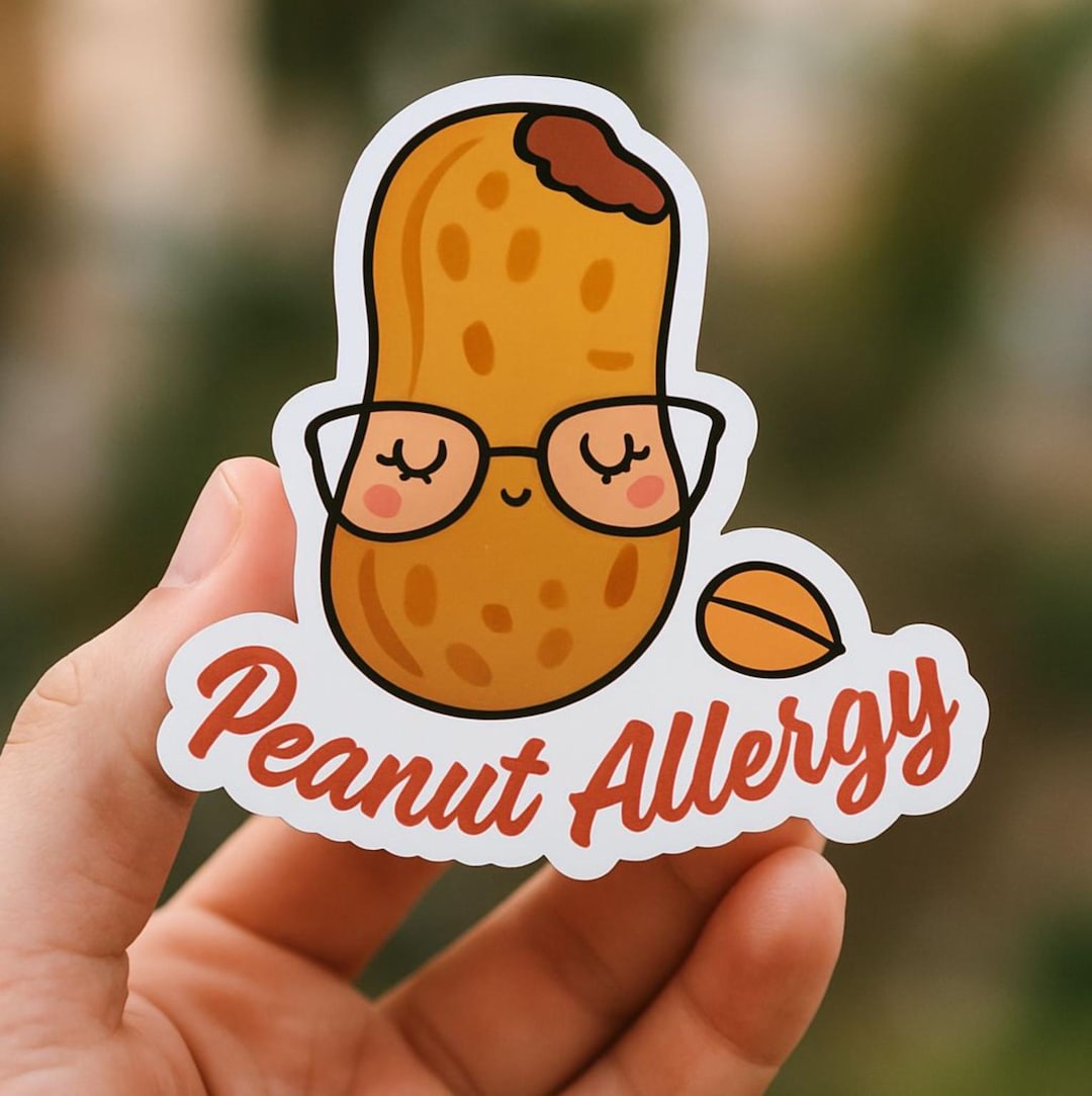 Peanut Allergy Sticker, No Peanuts Stickers, Top 8 Allergy Stickers ...