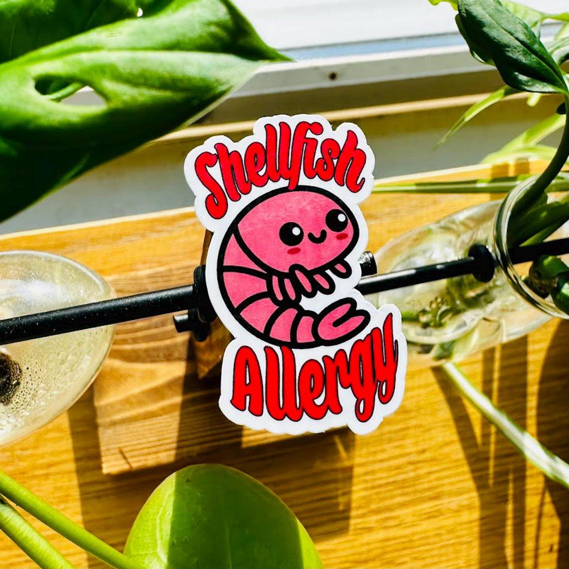 Shellfish Shrimp Allergy Stickers, Shrimp Allergy, Allergy Stickers ...