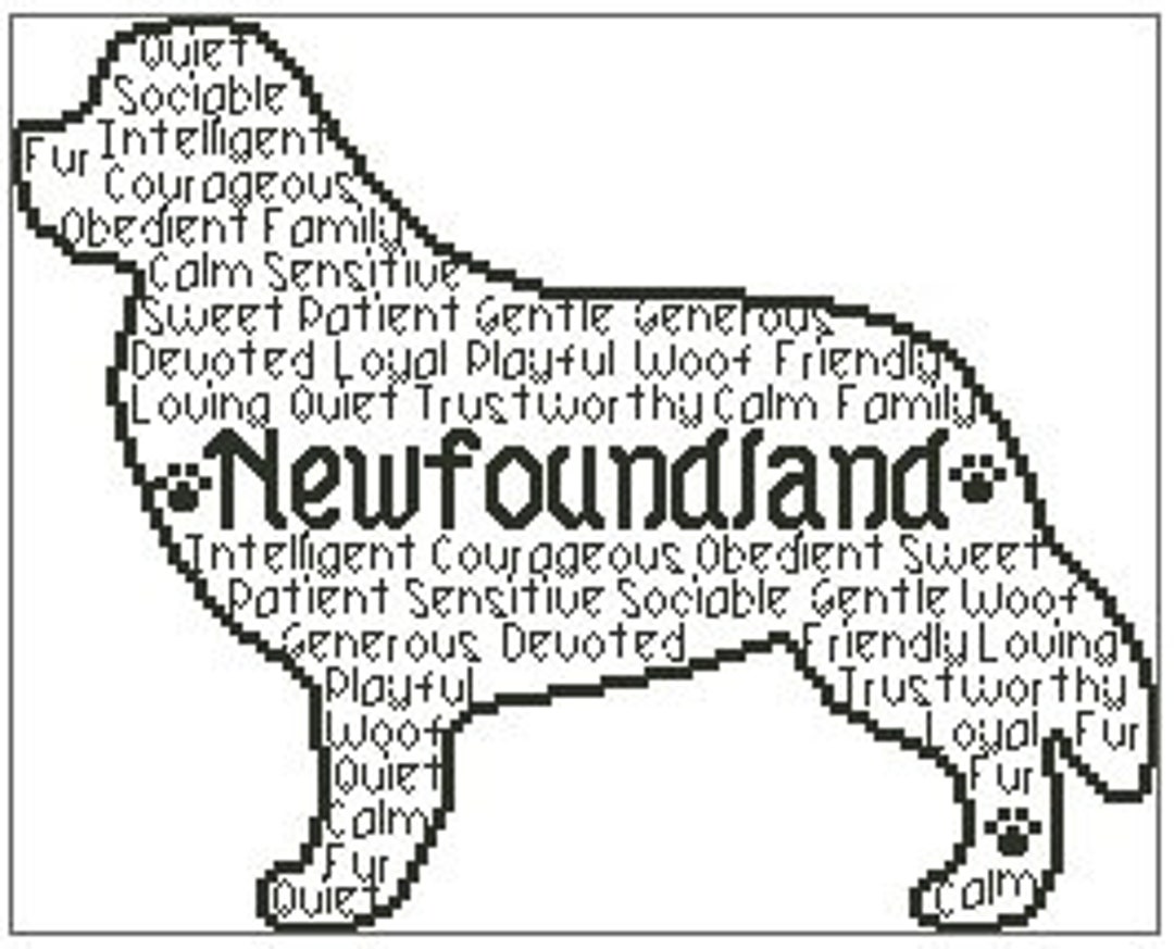 Newfoundland in Words Cross Stitch Chart - Etsy