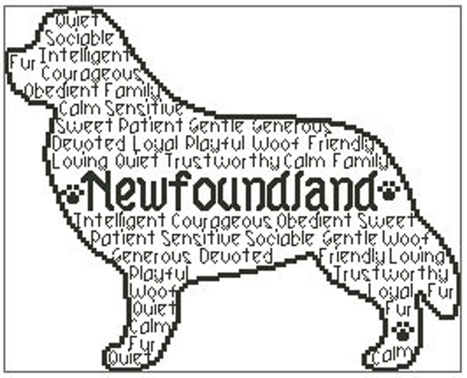 Newfoundland in Words Cross Stitch Chart - Etsy