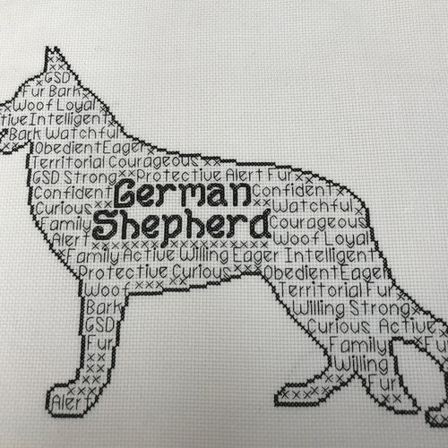 German Shepherd CROSS STITCH Pattern CROCHET Graphghan - Etsy
