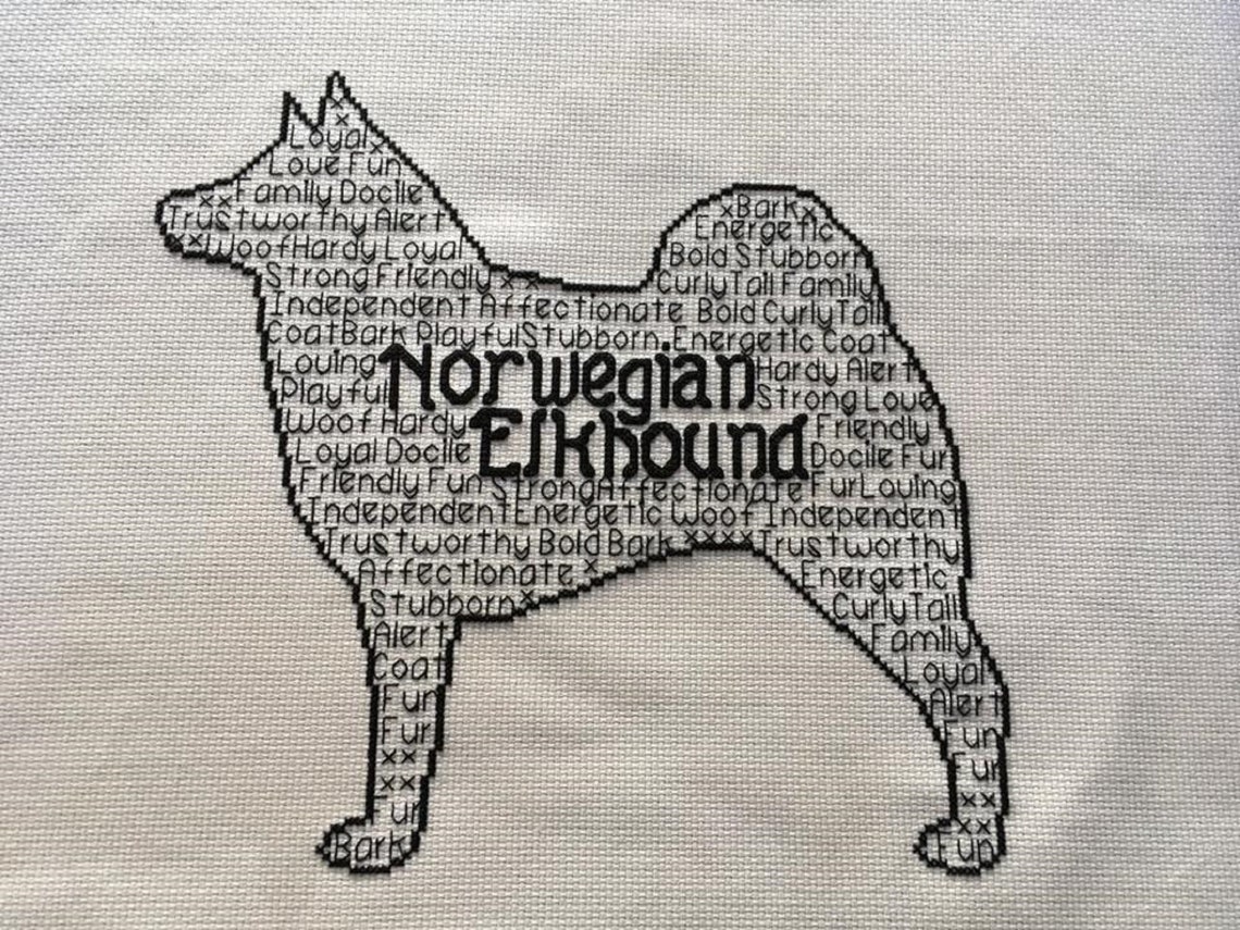 English Pointer in Words Cross Stitch Chart - Etsy
