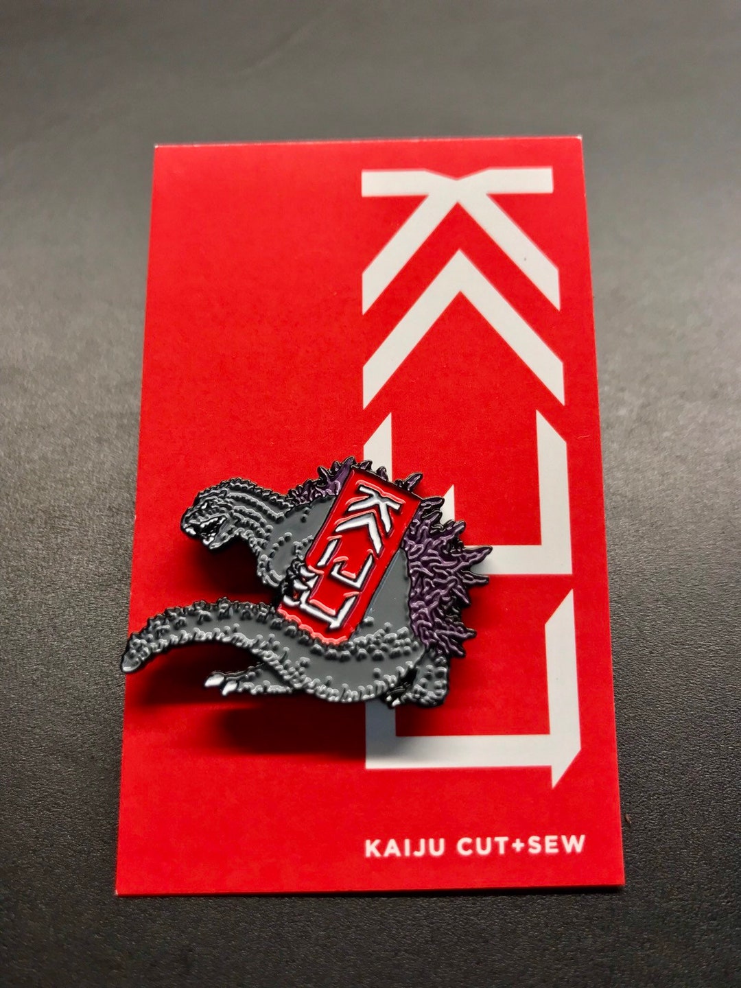 Kaiju Cut and Sew Godzilla Crouching Enamel Pin - Etsy