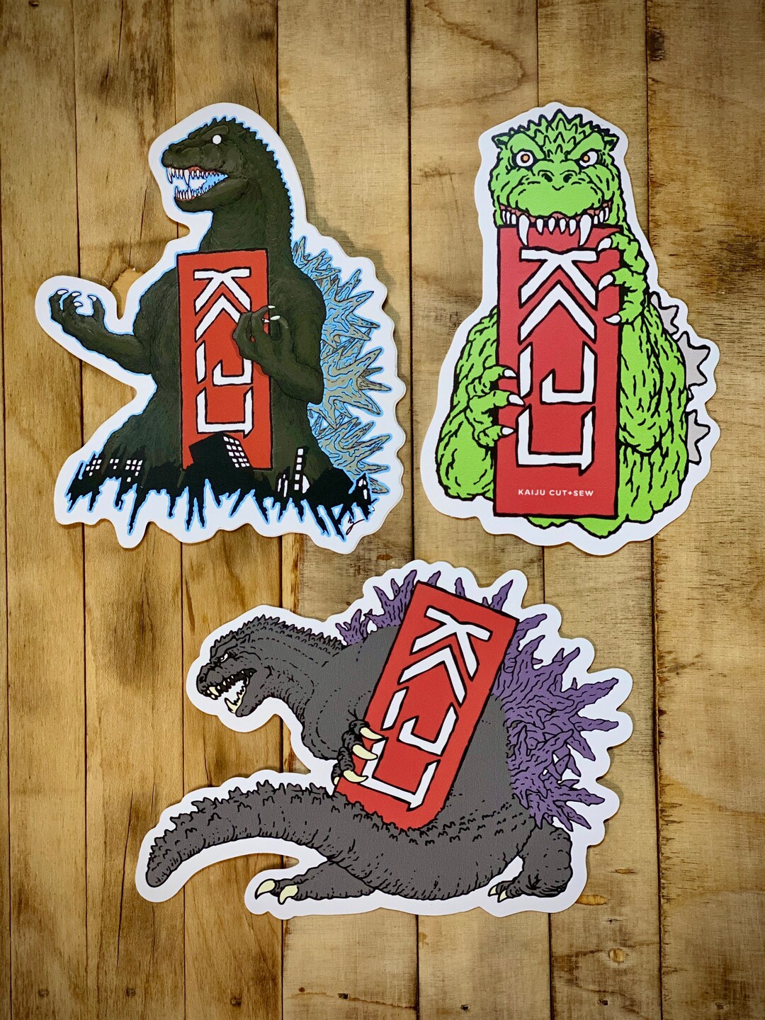 Kaiju Godzilla 3 Pack OG Godzillas Vinyl Stickers Made - Etsy