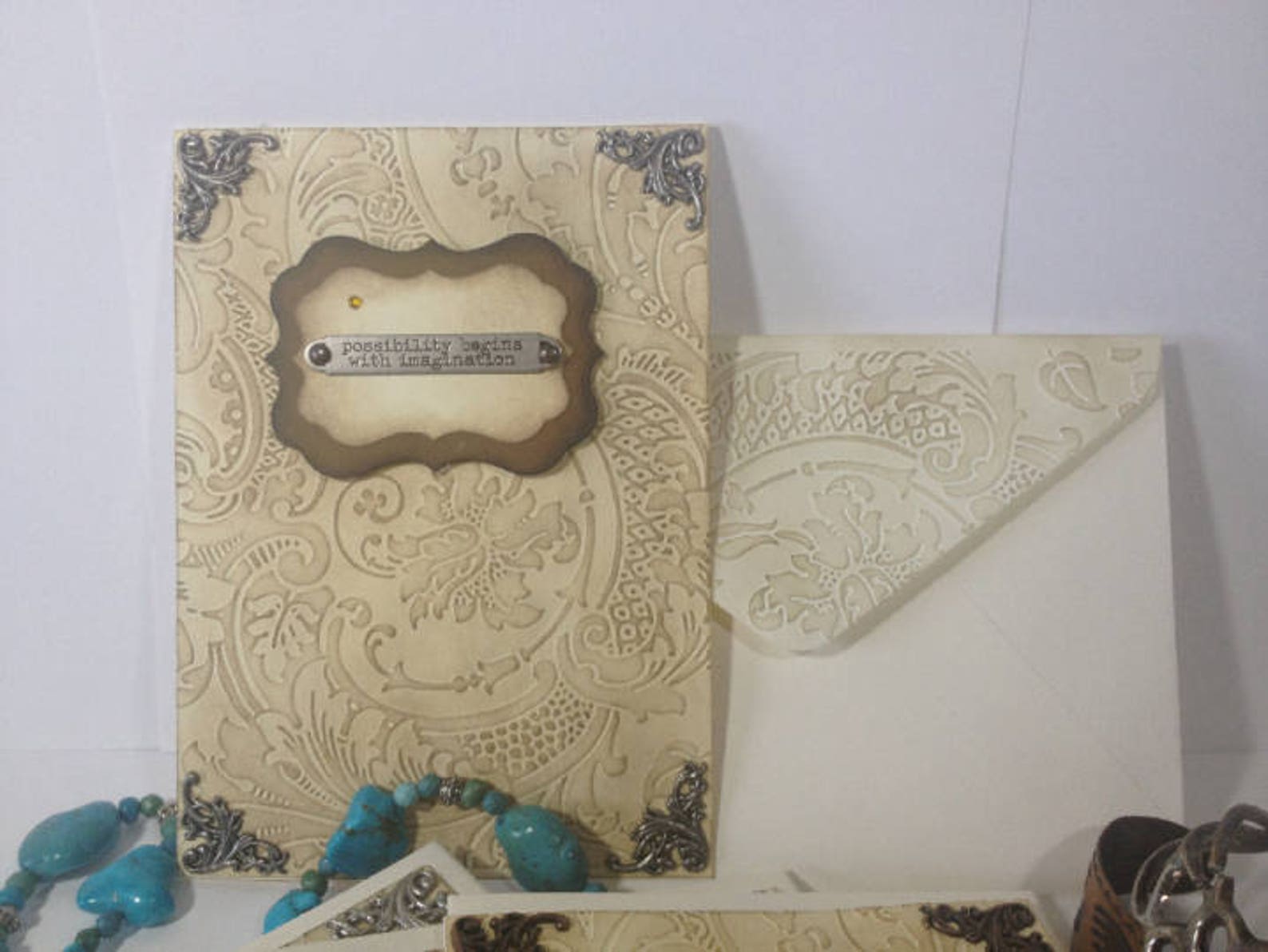 Vintage Western Greeting Card-embossed-embossed Envelope - Etsy
