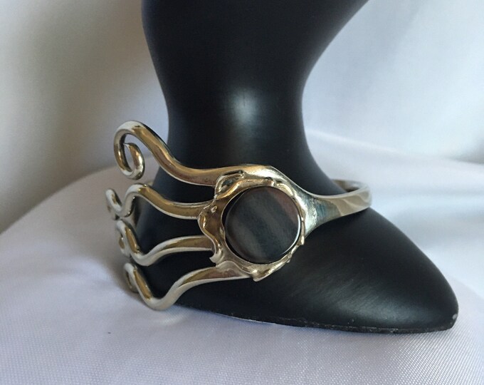 Antique Vintage Berndorf OSO BMF Alpacca Fork With Natural Stone ...