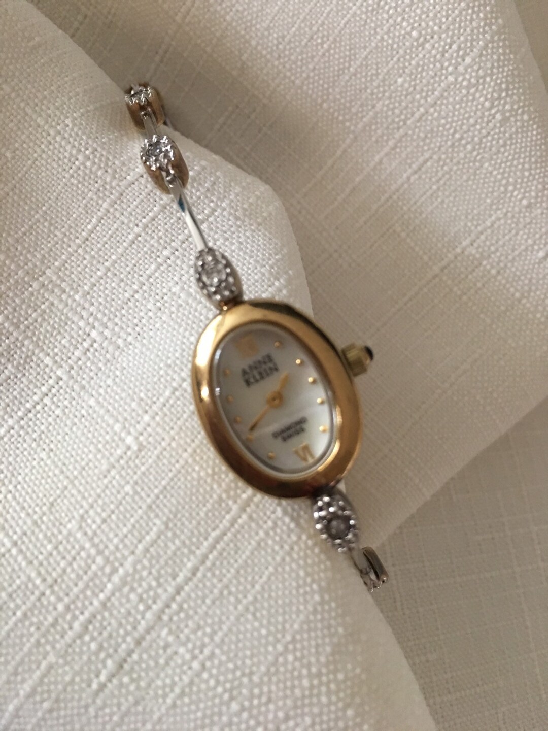 Vintage Anne Klein Diamond Swiss Gold and Silver Tone 8 - Etsy