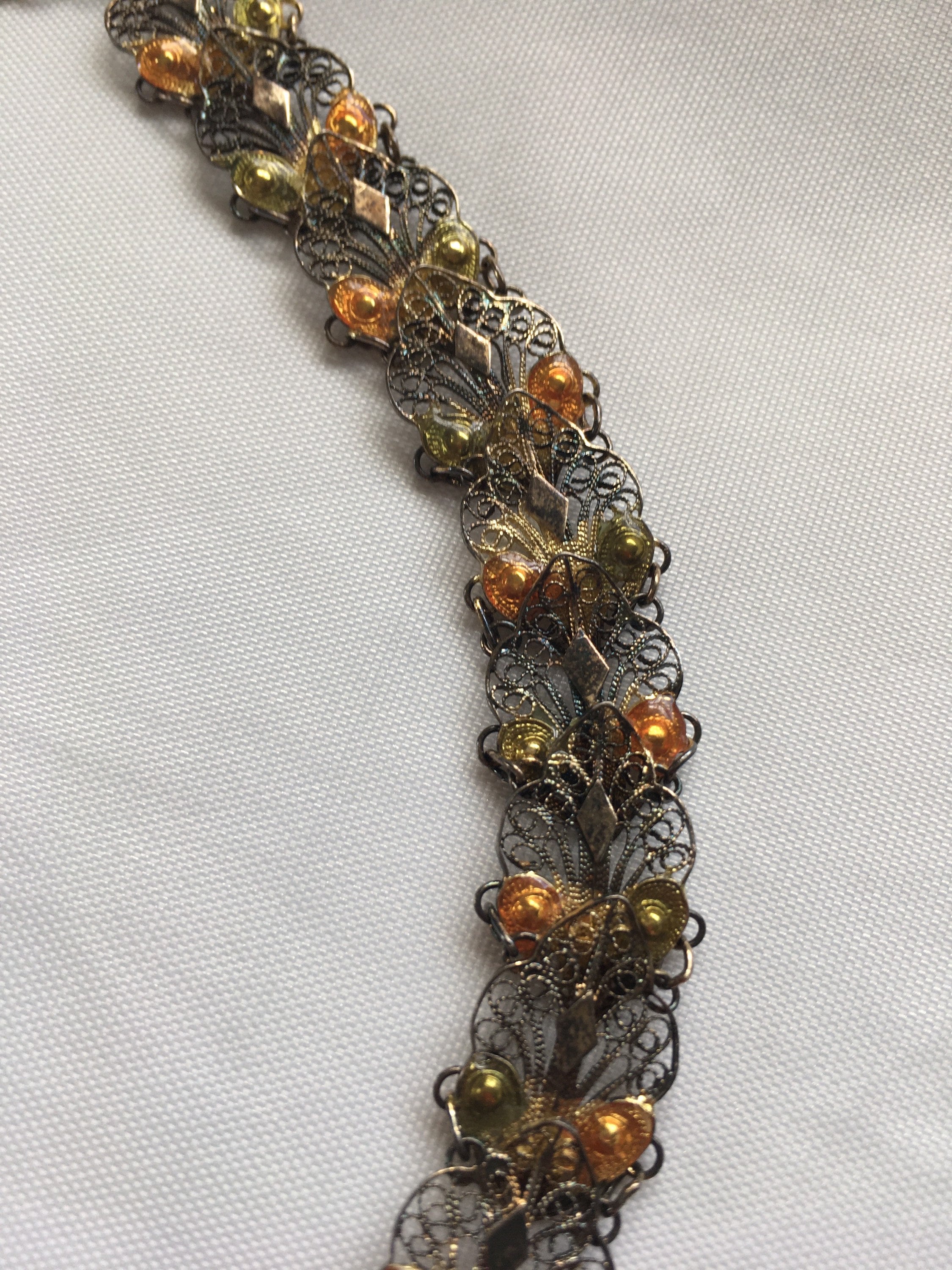 RARE Vintage (antique?) 925 1044 VI Marked Filigree Enamel Bracelet - A ...