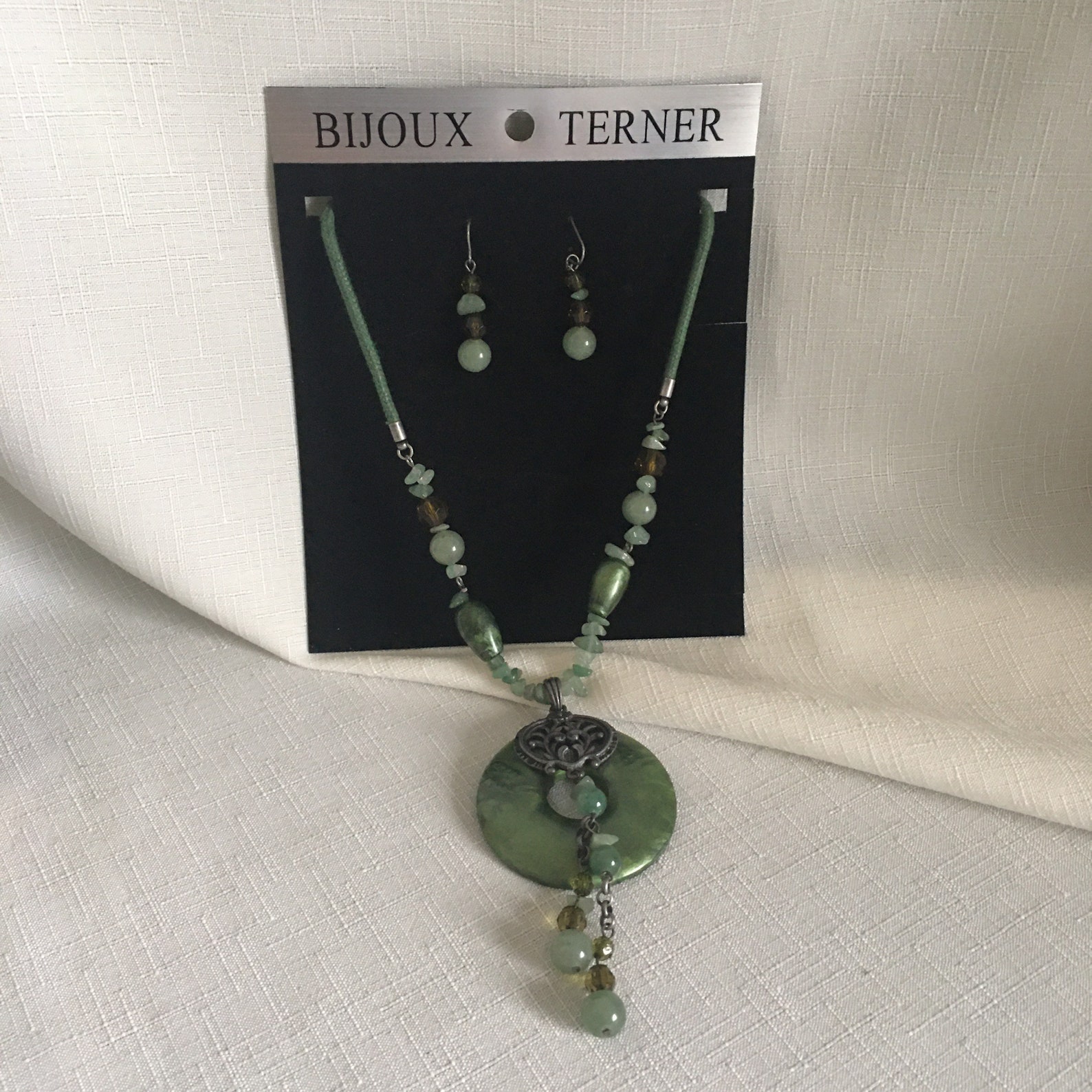 Vintage Bijoux Terner 2 Piece Set Boho Necklace Pierced Earrings on ...