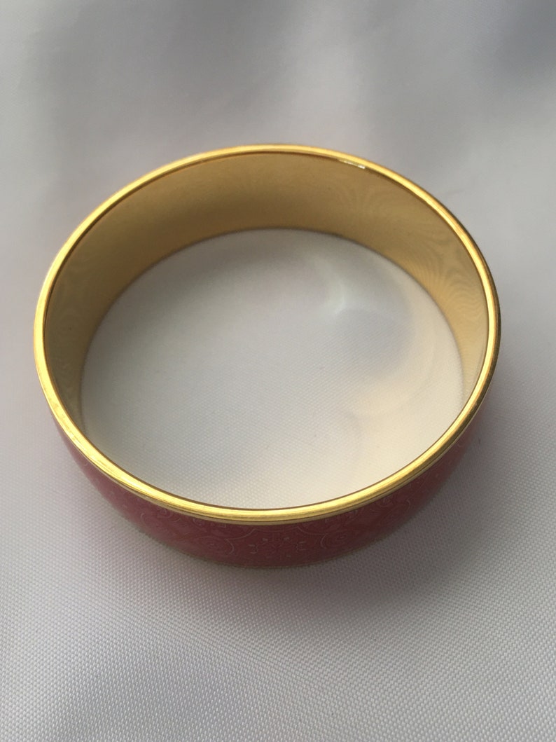 Vintage Talbots Gold-plated Bangle Bracelet: Peach & Gold Tone - Etsy