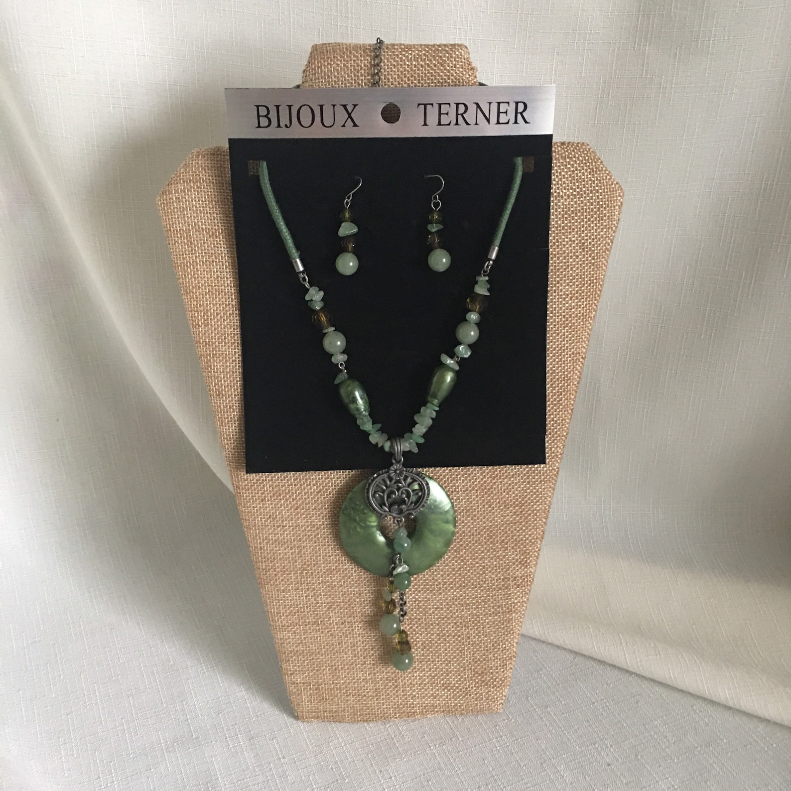 Vintage Bijoux Terner 2 Piece Set Boho Necklace Pierced Earrings on ...