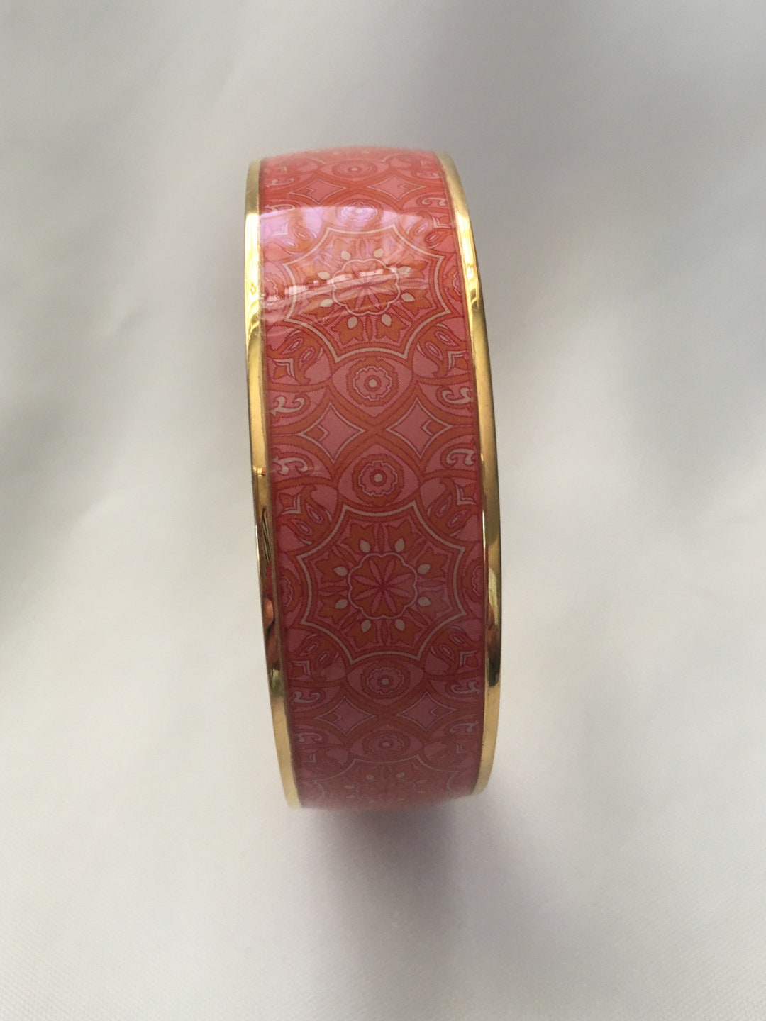 Vintage Talbots Gold-plated Bangle Bracelet: Peach & Gold Tone - Etsy