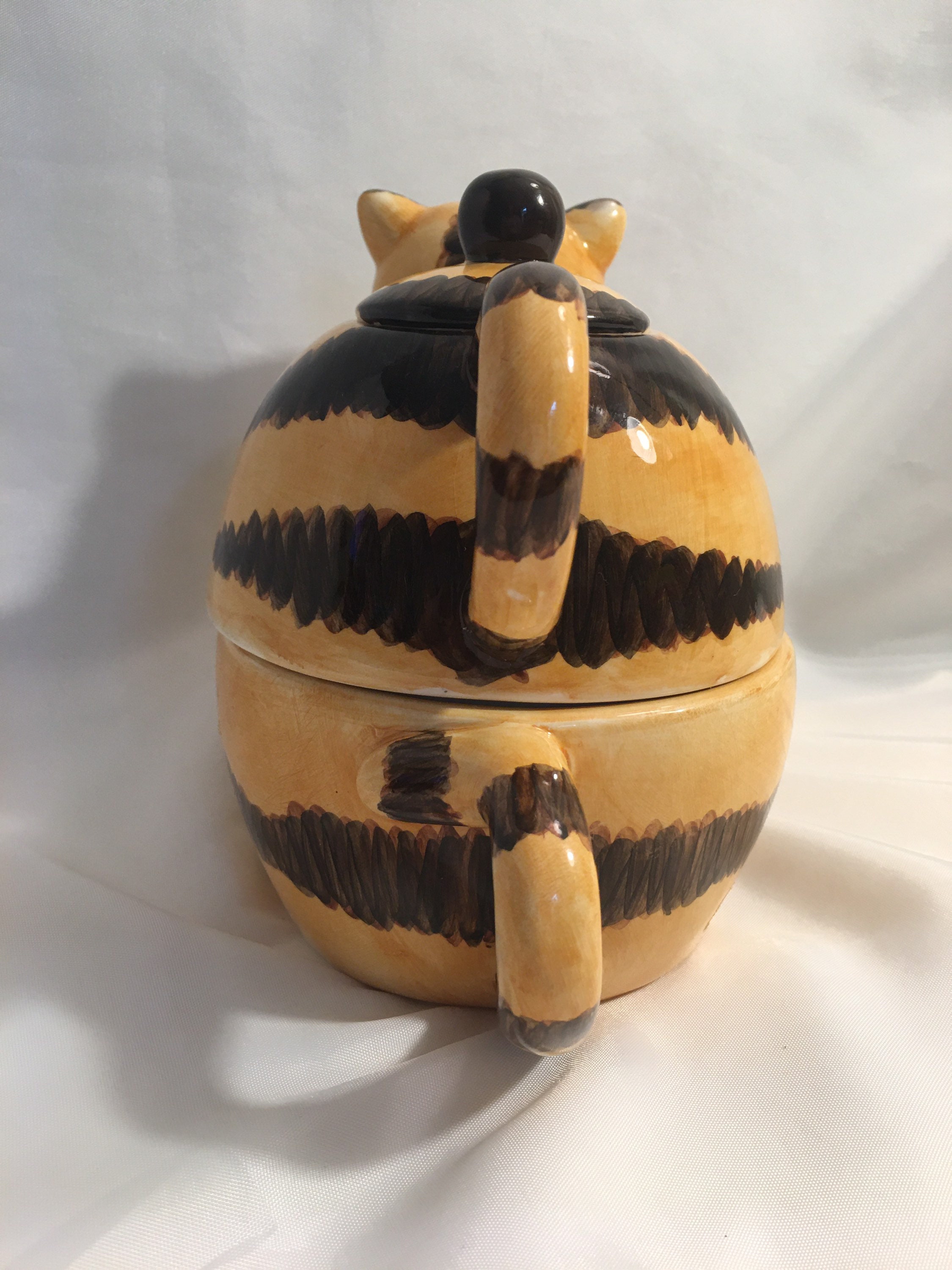 Orange Tabby Cat Tiger Tea Pot Pitcher 3 Piece Stacking Lipped Lid - Etsy