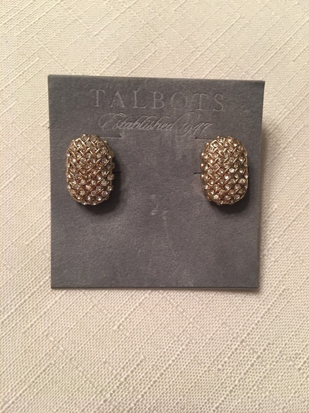 Vintage Talbot's Gold-tone With Crystals Better Fashion Pierced ...