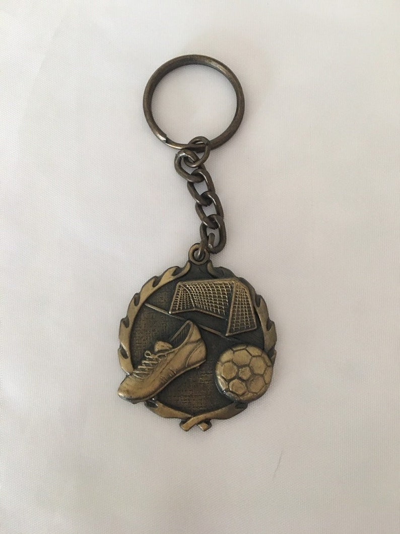 PDU Signed Brass Key Ring Award Key Fob Key Chain With Engraved Soccer ...