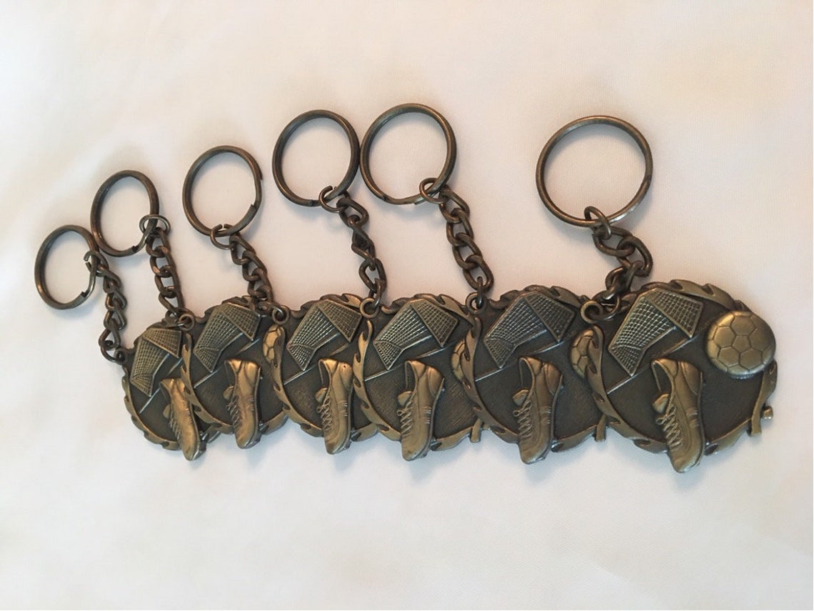 PDU Signed Brass Key Ring Award Key Fob Key Chain With Engraved Soccer ...