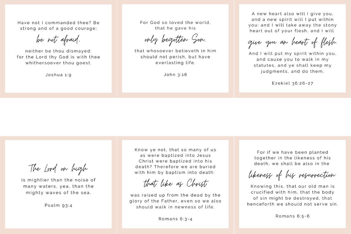 45 Instant Download Scripture Cards Ready to Print Bible - Etsy