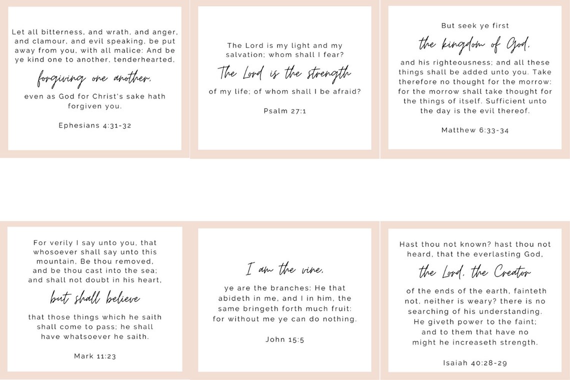 45 Instant Download Scripture Cards Ready to Print Bible - Etsy