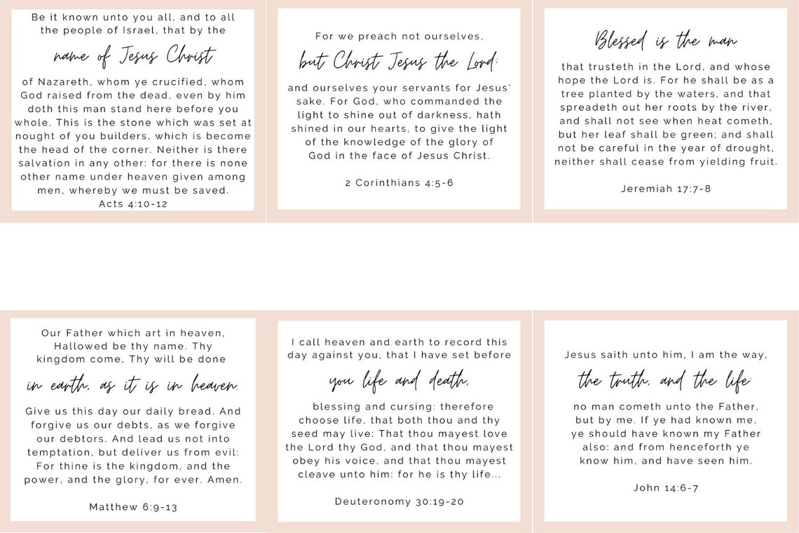 45 Instant Download Scripture Cards Ready to Print Bible - Etsy