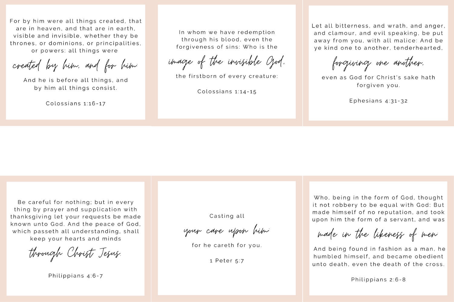 45 Instant Download Scripture Cards | Ready to Print Bible Verses ...