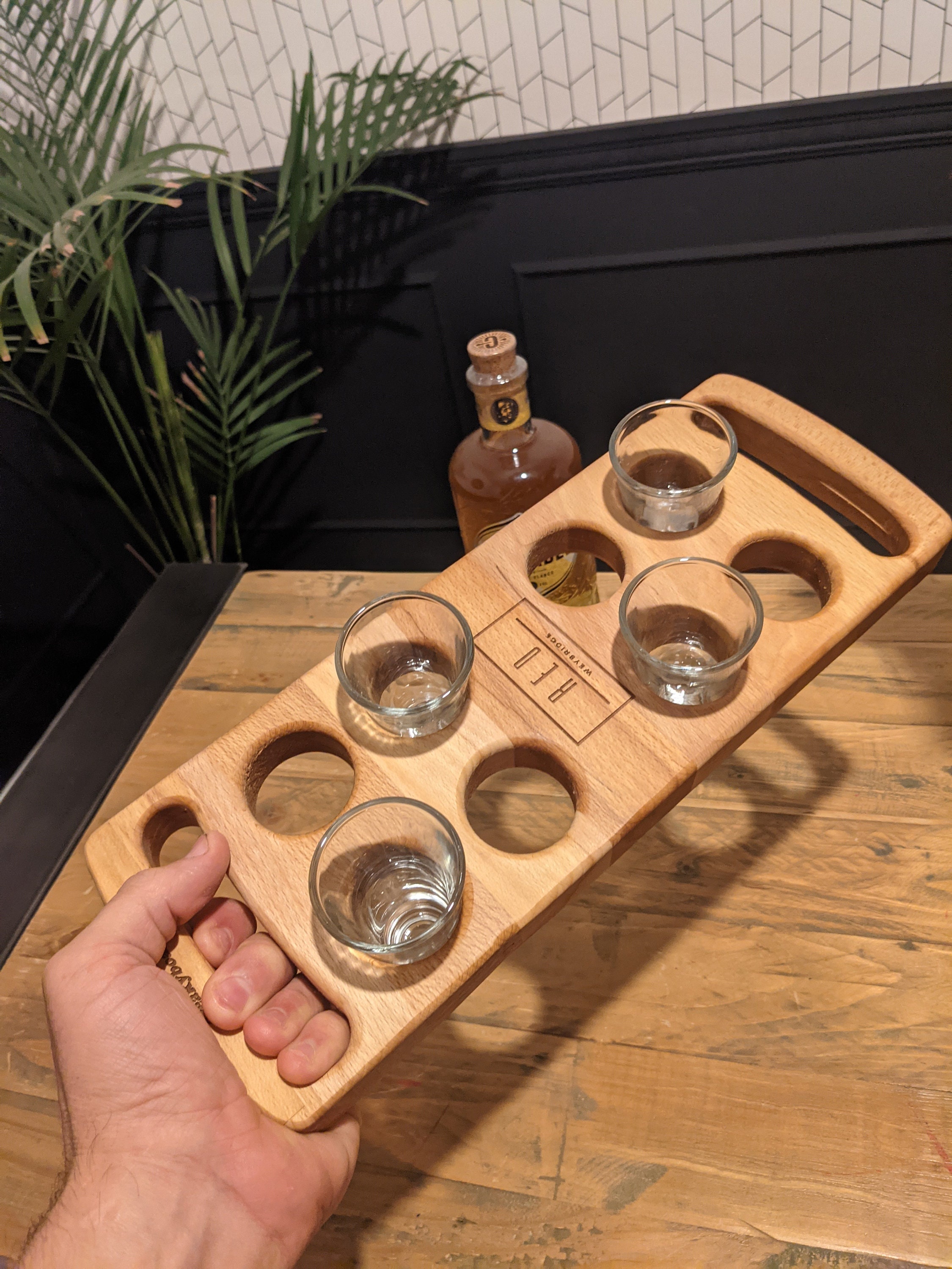 Bespoke Shot Glass Serving Board - Personalised Serving Board - Shot ...
