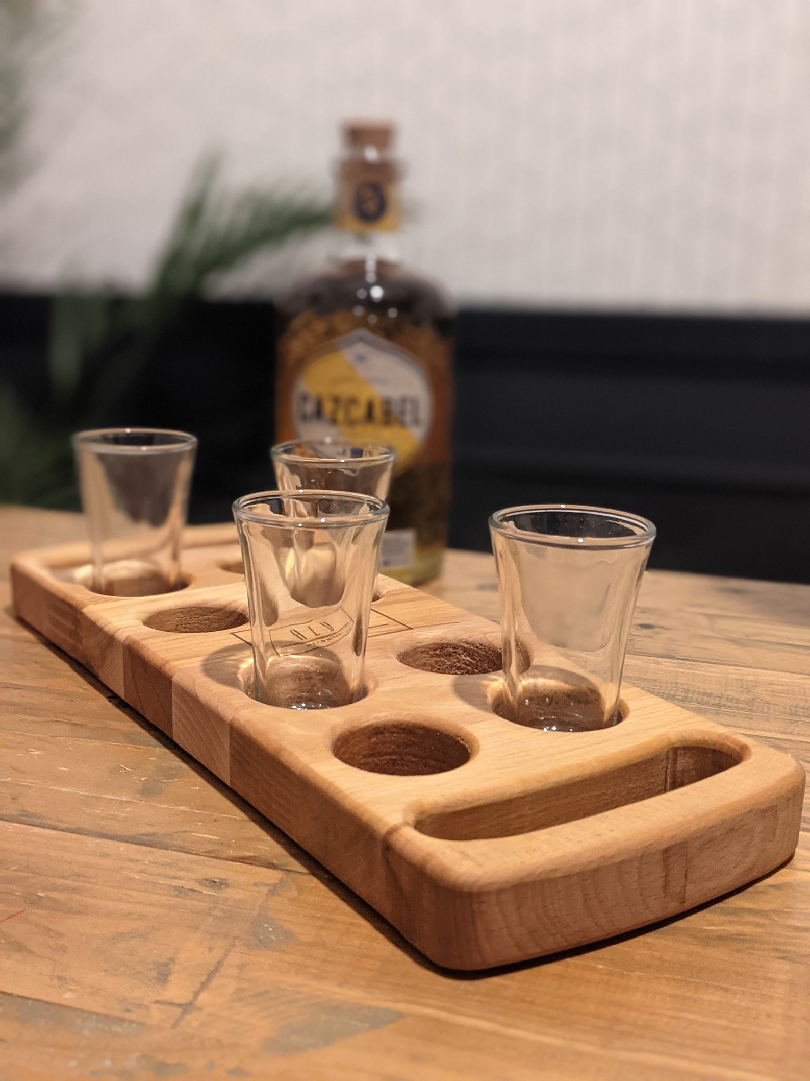 Bespoke Shot Glass Serving Board Personalised Serving Board Shot Glass ...