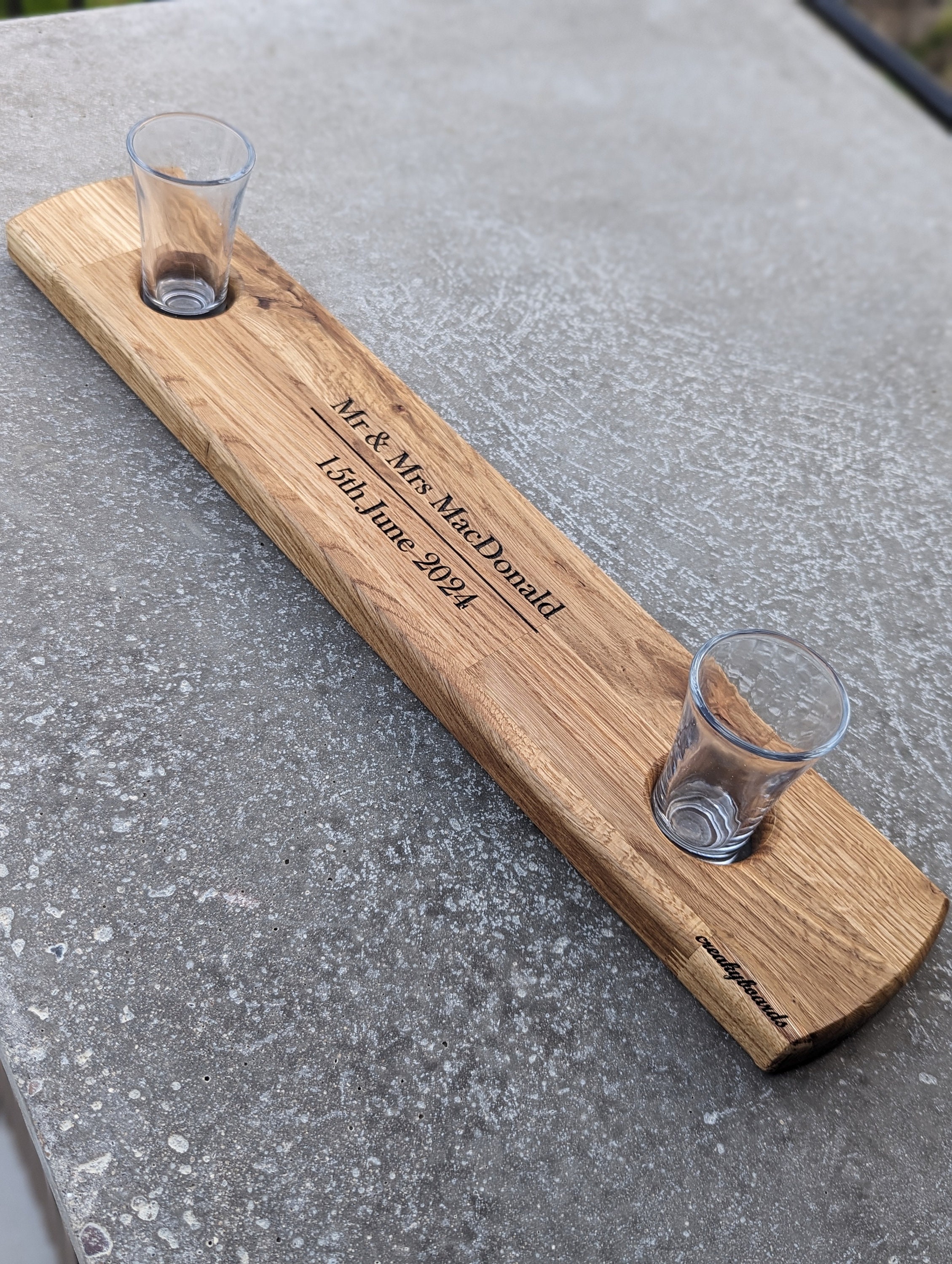 Personalized Wedding Shot Board - Beautiful Quality Oak Flight Tray ...