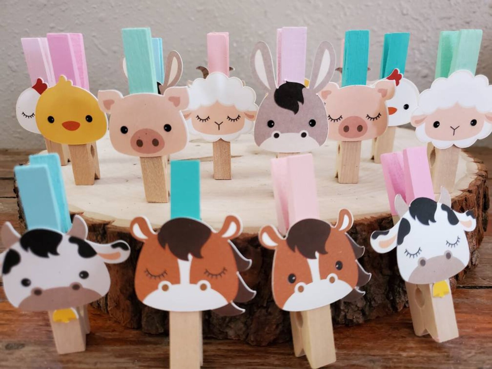 Farm Animal Clothespin Set - Etsy