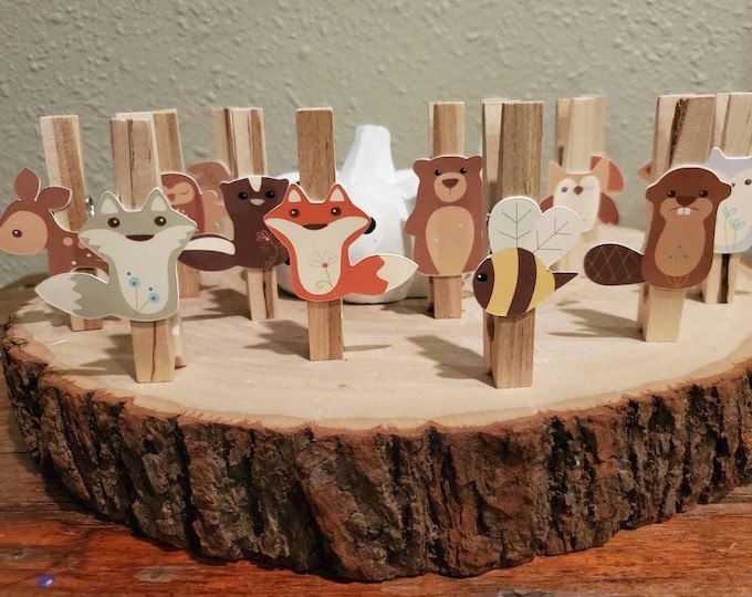 Sweet Rustic Woodland Animal Clothespins - Etsy